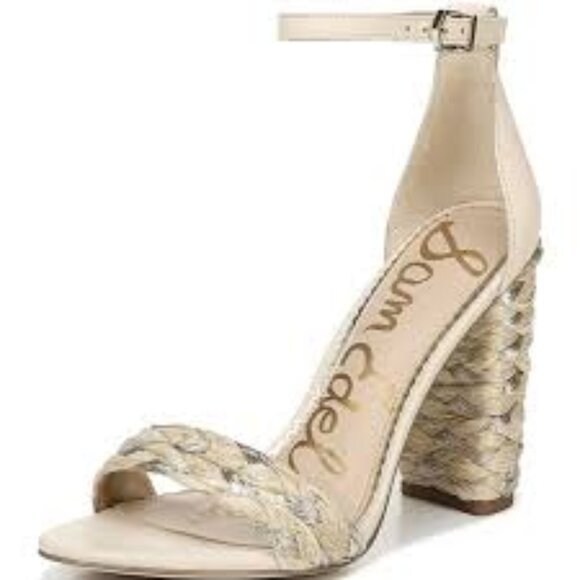 Sam Edelman | Shoes | Sam Edelman Yoana Metallic Raffia Highheel Sandal ...